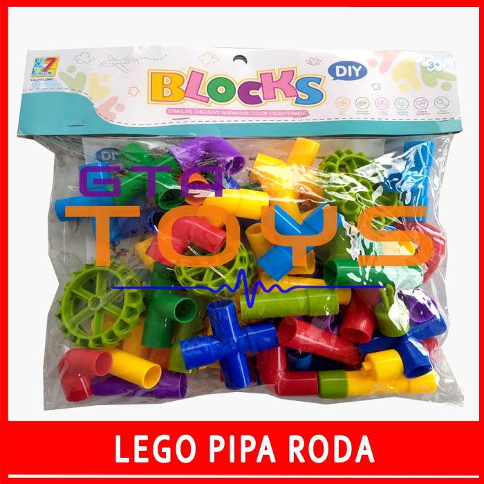 Jual Gta Block Pipa Lego Plastik Tebal Ada Pipa + Roda Isi 45pcs ...