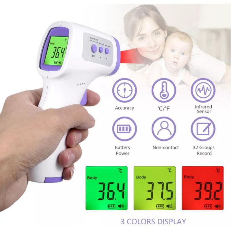 Jual Thermometer gun infrared GP-300 3 color LCD display termometer ...