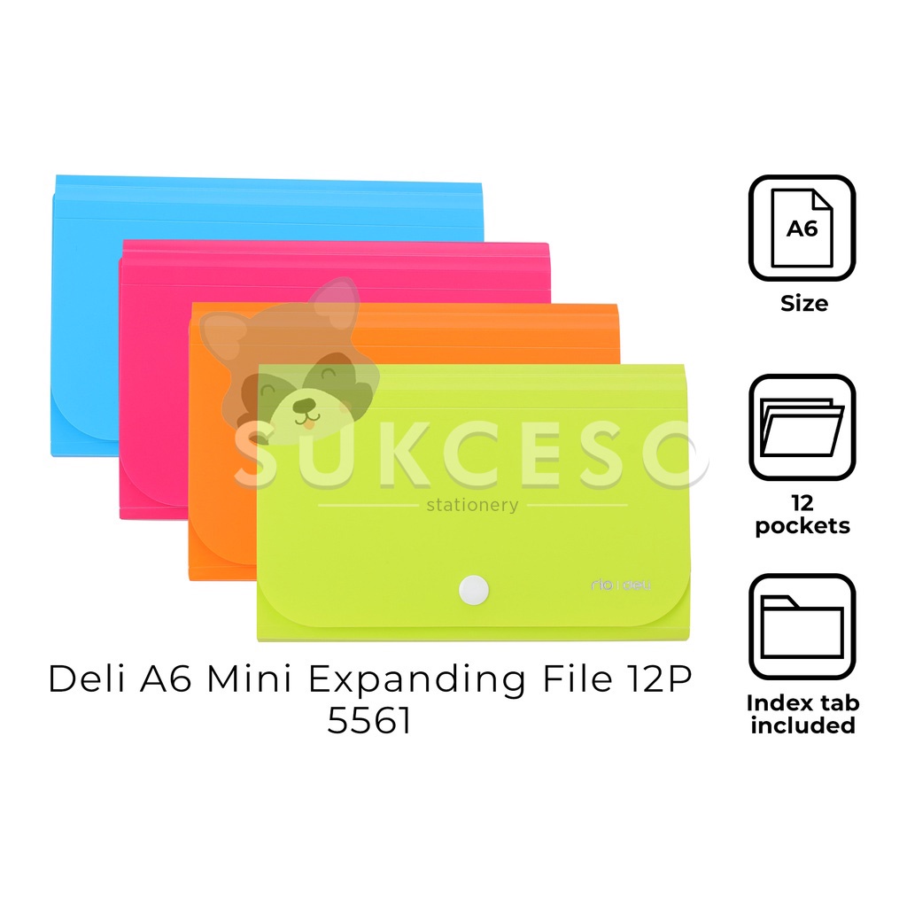 Jual Deli E5561 Expanding File Snap A6 -13P / Map Dokumen 13 Pocket ...
