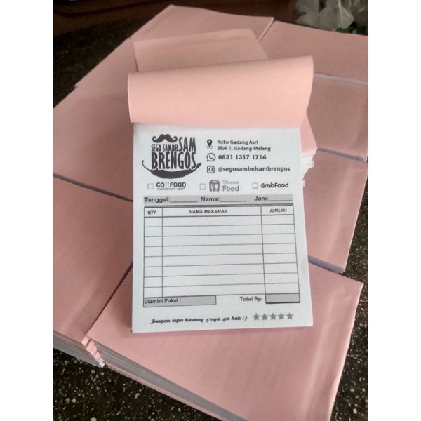 Jual (1/8 FOLIO) NOTA CUSTOM PERFORASI FREE DESAIN | Shopee Indonesia