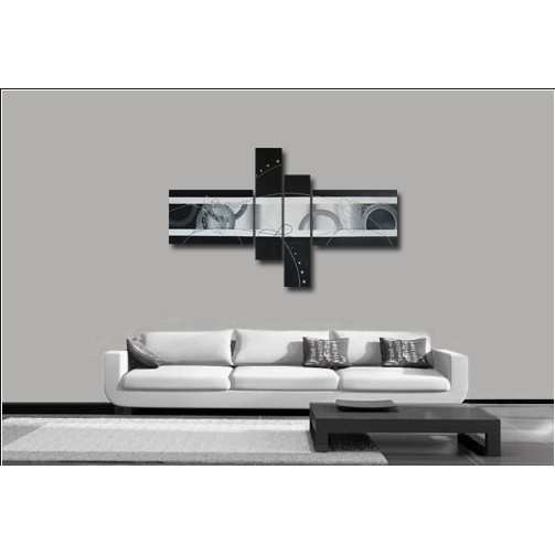 Jual UKURAN BESAR - Lukisan Abstrak Panel Hitam Putih | Shopee Indonesia