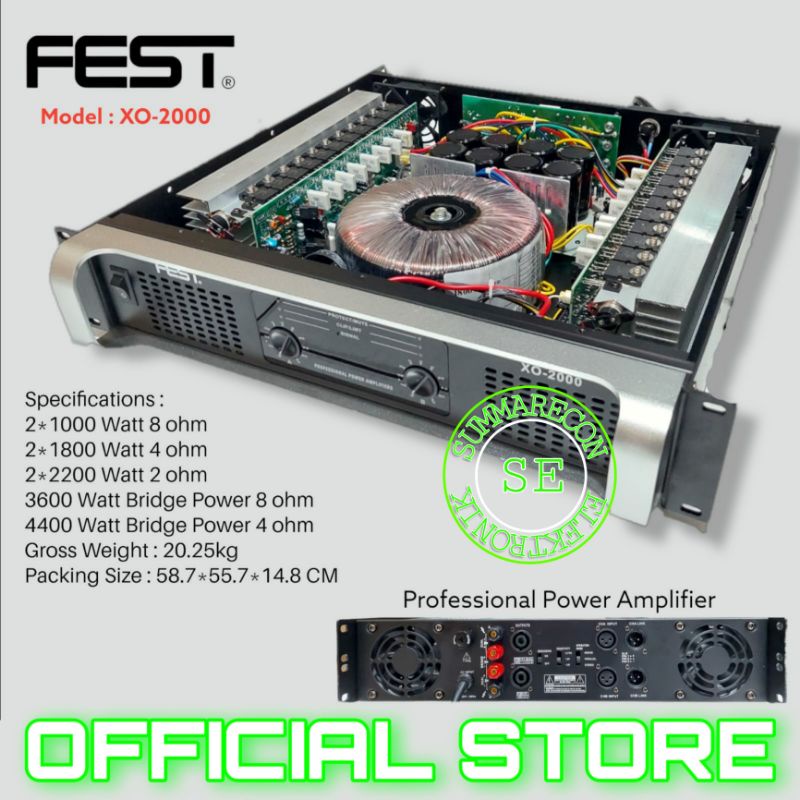 Jual power amplifier 2 channel original fest xo2000 power amplifier ...