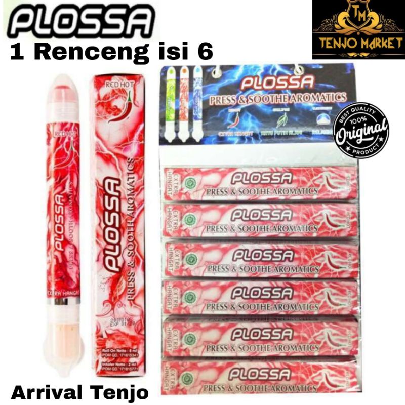 Jual PLOSSA MINYAK ANGIN RED HOT 1 RENCENG BOX ISI 6 10 ML/PLOSA MINYAK ...