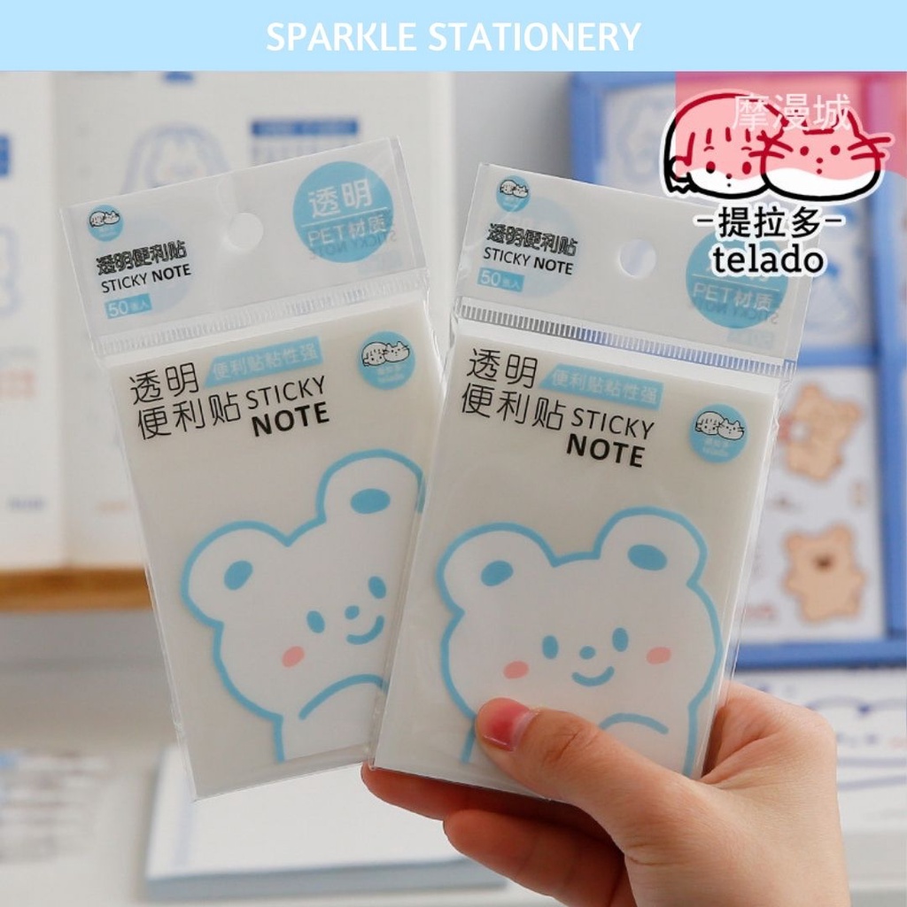 Jual Sticky Notes Transparan Anti Air 50 Lembar Untuk Sekolah / Kantor ...