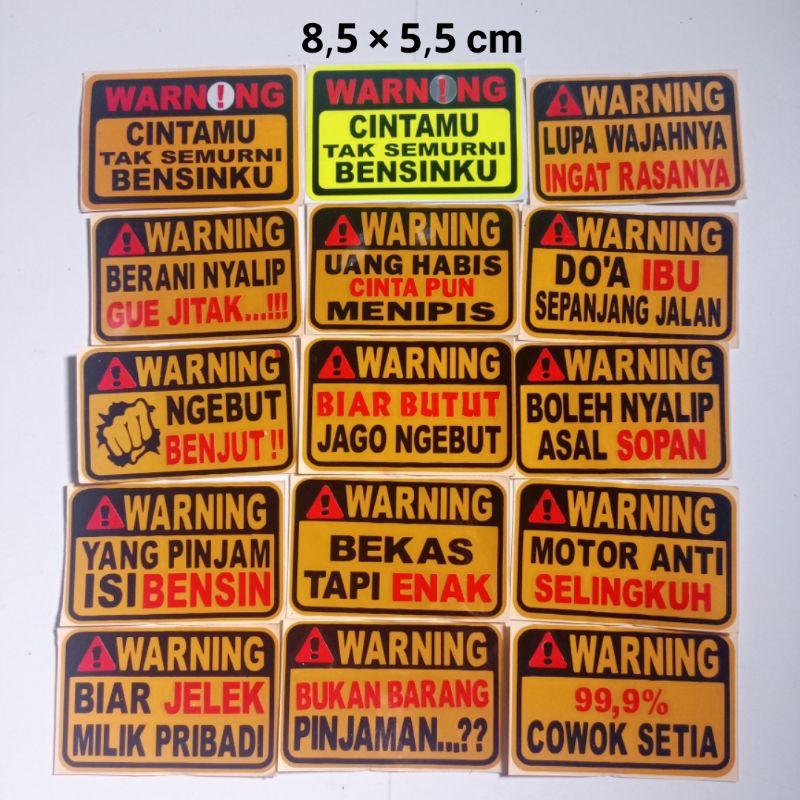 Jual Sticker cutting motor tulisan kata-kata lucu warning viral terbaru | Shopee Indonesia