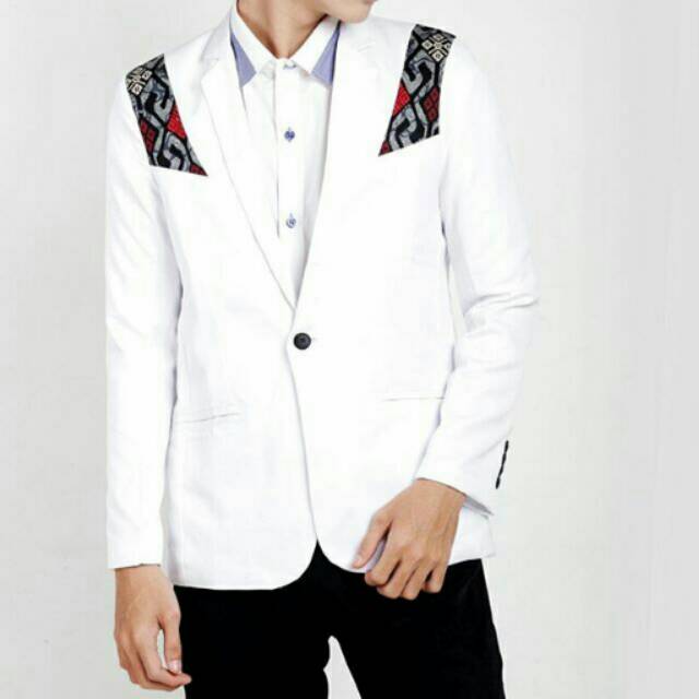 Jual JAS NIKAH PUTIH BATIK - Jas Pria Warna Putih Untuk Wedding ...