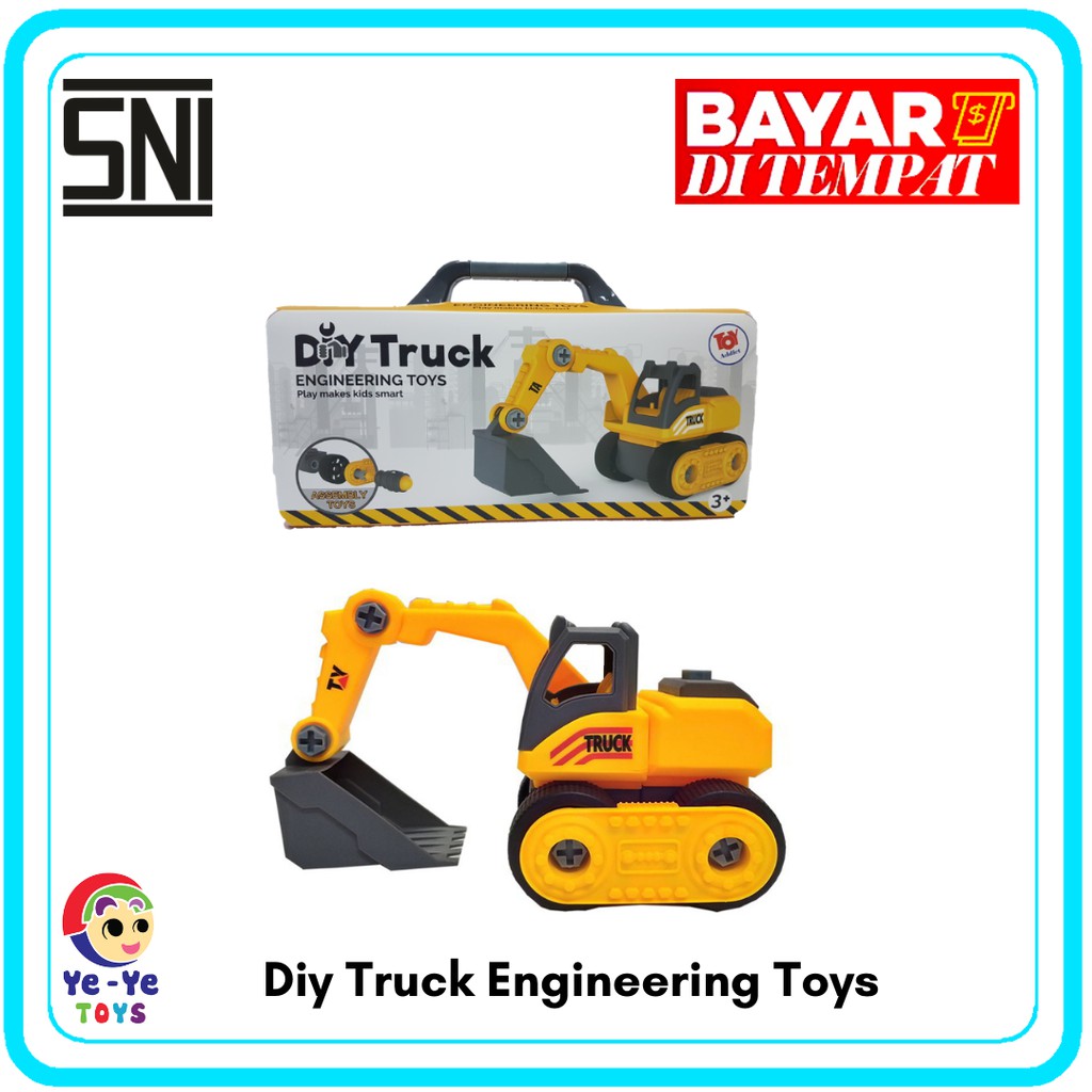 Jual Mainan Bongkar Pasang DIY Truck Engineering Toys Original Toy ...
