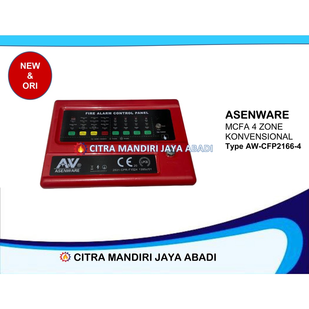 Jual MCFA 4 Zone ASENWARE Master Control Fire Alarm Panel - LPCB ...