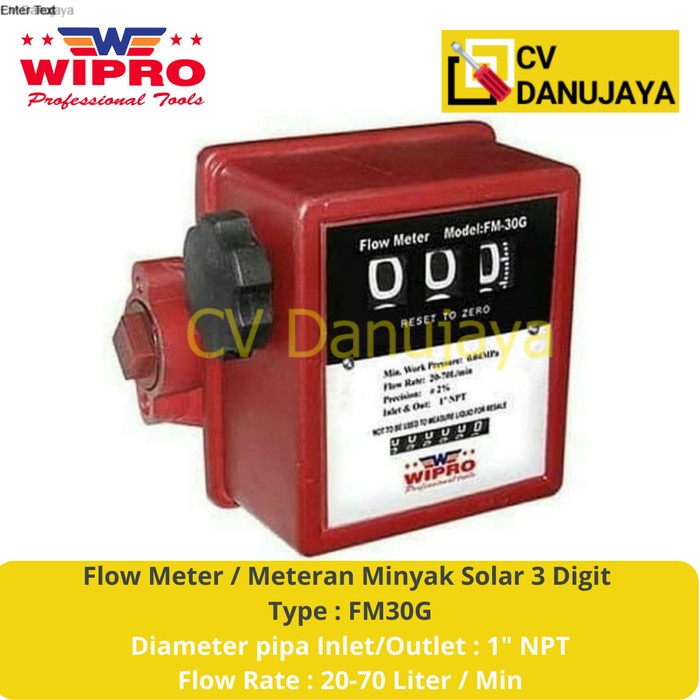 Jual Flow Meter / Meteran Alat Ukur Minyak Solar 3 Digit WIPRO FM30G ...