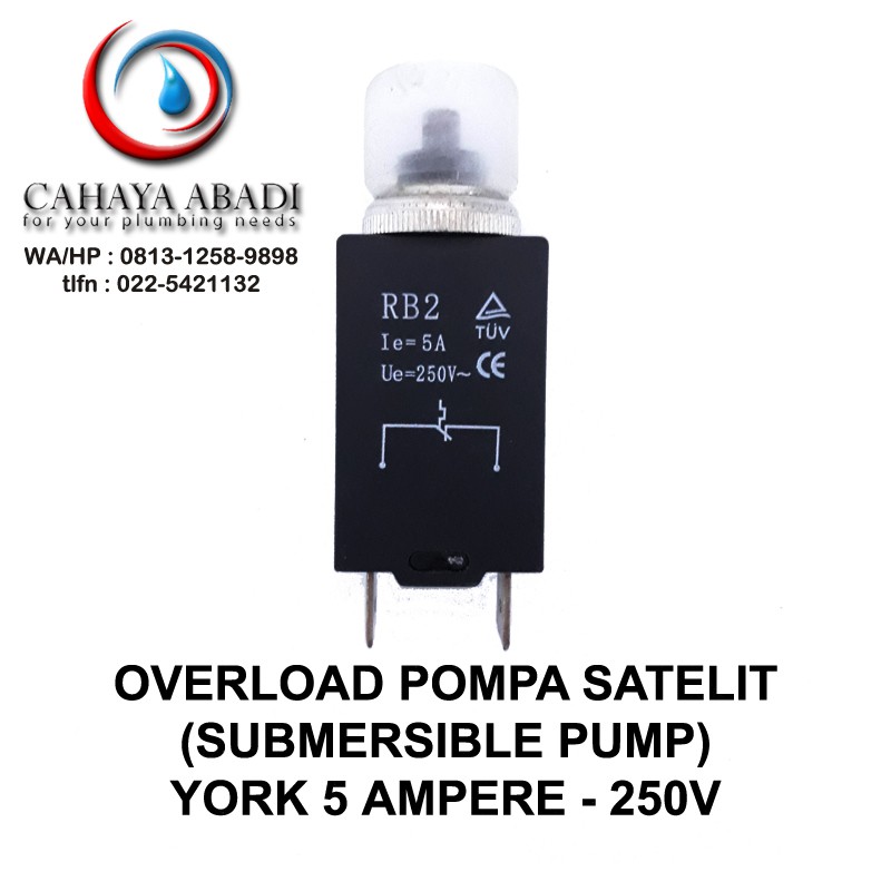Jual OVERLOAD POMPA AIR - 5A - 250V - YORK | Shopee Indonesia