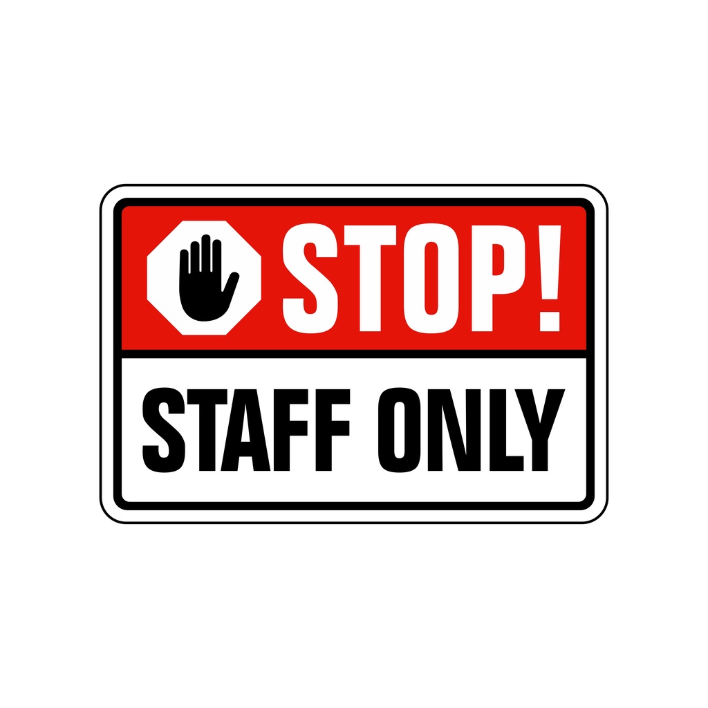 Jual RAMBU STOP STAFF ONLY PLAT ALUMINIUM UKURAN 20X30CM | Shopee Indonesia