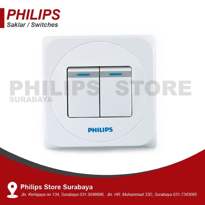 Jual PHILIPS Simply 2 gang switch - Saklar - Switches | Shopee Indonesia