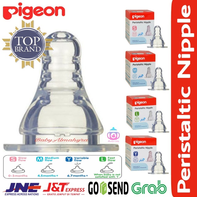 Jual Dot pigeon SLIM peristaltic nipple pigeon nipple dot bayi pigeon ...