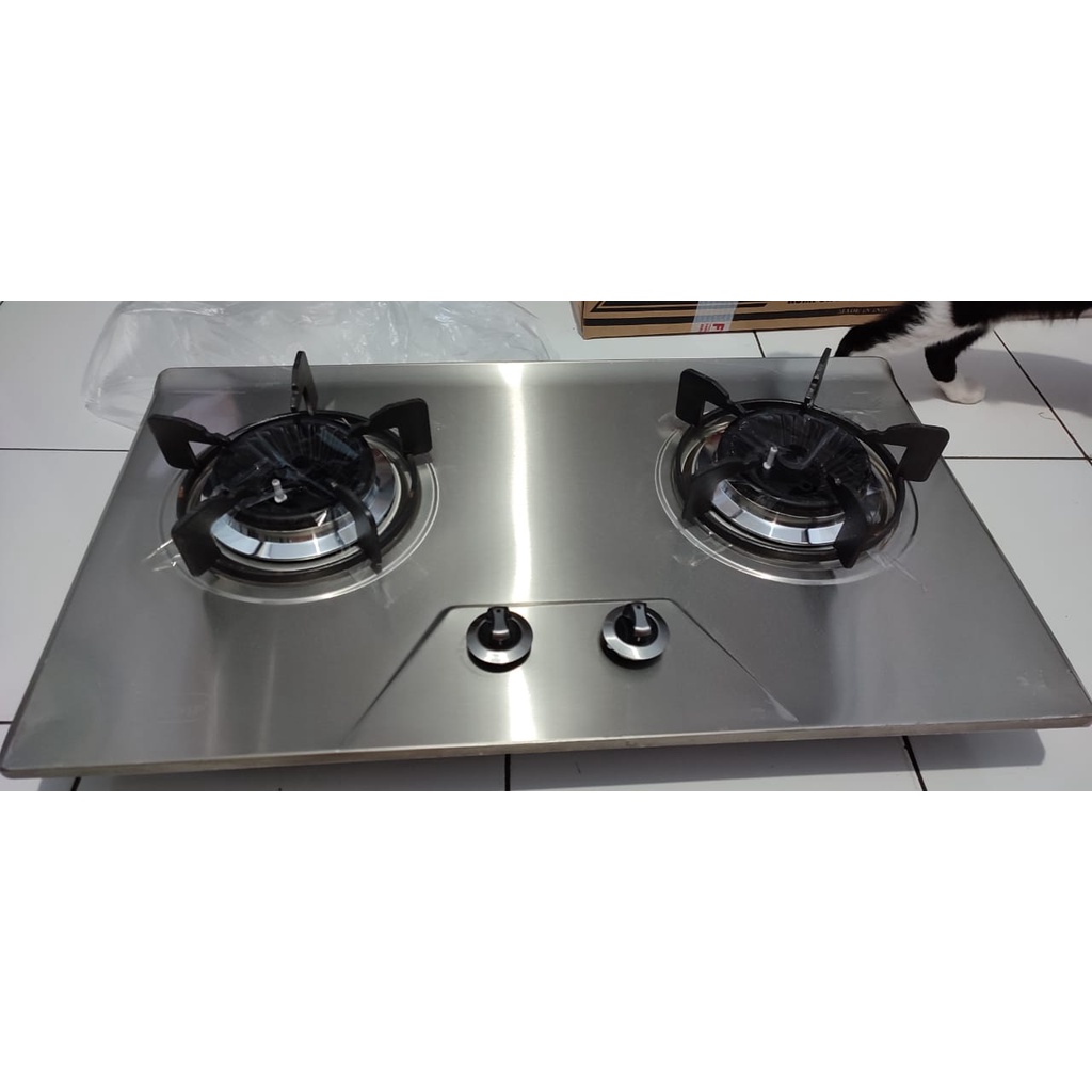 Jual KOMPOR TANAM STEINLESS KACA 2 TUNGKU GASCOMP | Shopee Indonesia