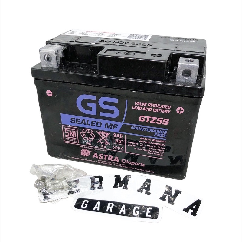 Jual Aki Motor Accu Kering GS GTZ5S Original GS Astra 12 Volt | Shopee Indonesia