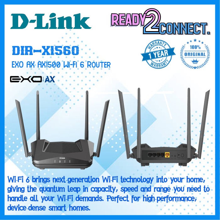 Jual DLINK DIR-X1560 EXO AX AX1500 Wi-Fi 6 Router | Shopee Indonesia