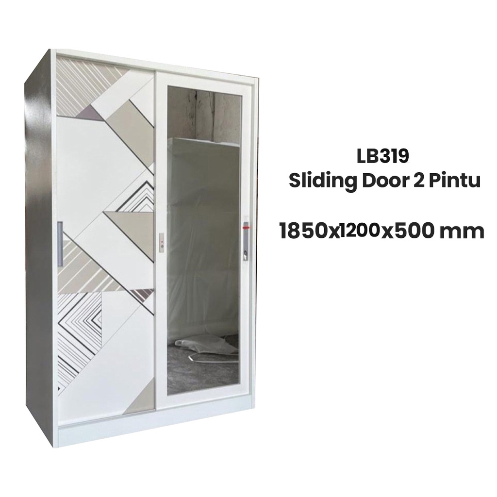 Jual Lemari Baju Besi - Lemari Pakaian Besi Sliding / 2 Pintu / 3 Pintu | Shopee Indonesia