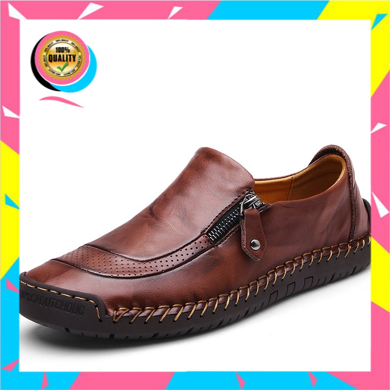 Jual Sepatu Kasual Pria Kulit Ukuran Plus Buatan Tangan Model Retro ...