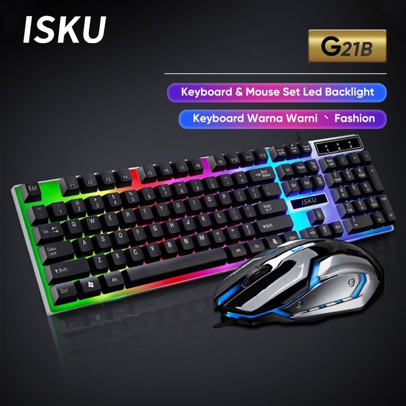 Jual ISKU G21B Keyboard Standar 104 kunci nuansa mekanis Karakter tahan ...