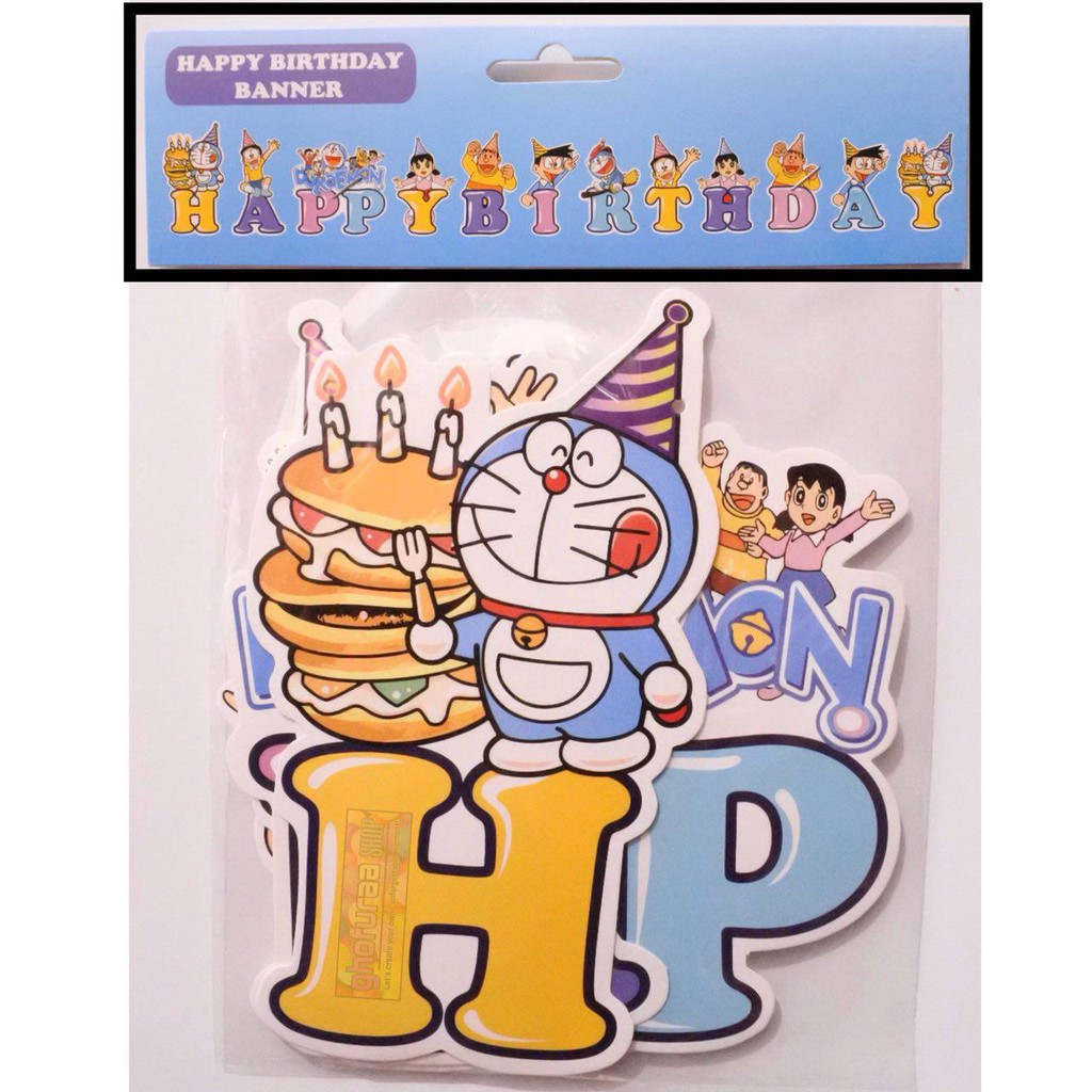 Jual Banner Happy Birthday Doraemon- Bunting Flag Hbd Karakter Kartun ...