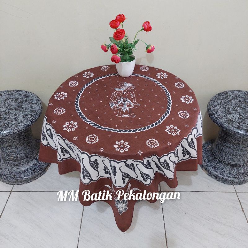 Jual Taplak Meja Kain Batik Wayang Bundar | Shopee Indonesia