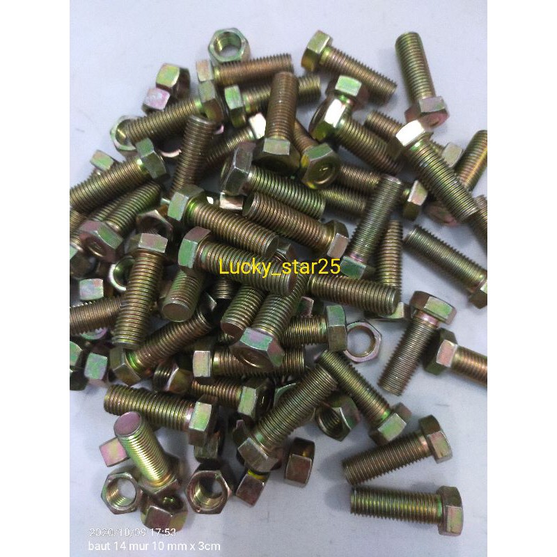 Jual Baut 14 + Mur 10mm x 3cm Isi 50 Pcs | Shopee Indonesia