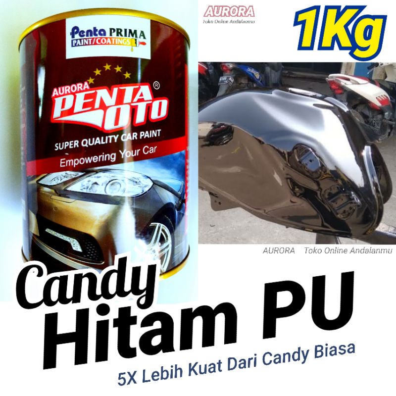 Jual Cat Candytone Black PU Penta Oto Candy Tone Hitam 1Kg 1Kilo 1Liter ...