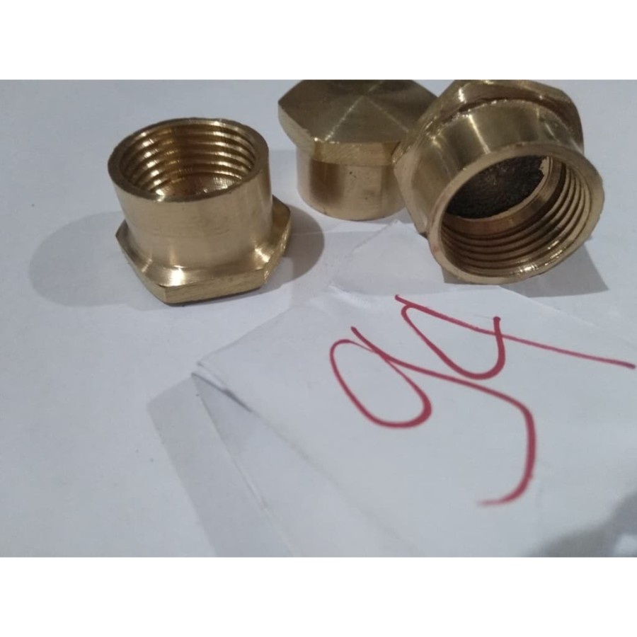 Jual Dop kuningan 3/8 inch Cap Ulir Dalam Tutup Lubang Septic Tank Pluk ...