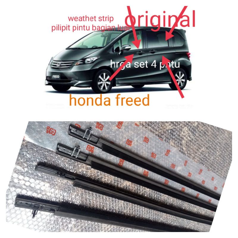 Jual weather strip karet pilipit pintu mobil honda freed set 4pintu ...
