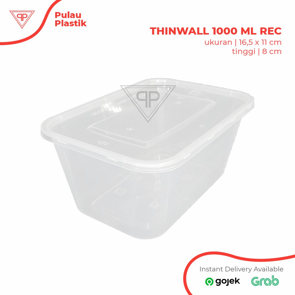 Jual Thinwall Persegi 1000ml / Box Makanan / Kotak makanan / Food ...