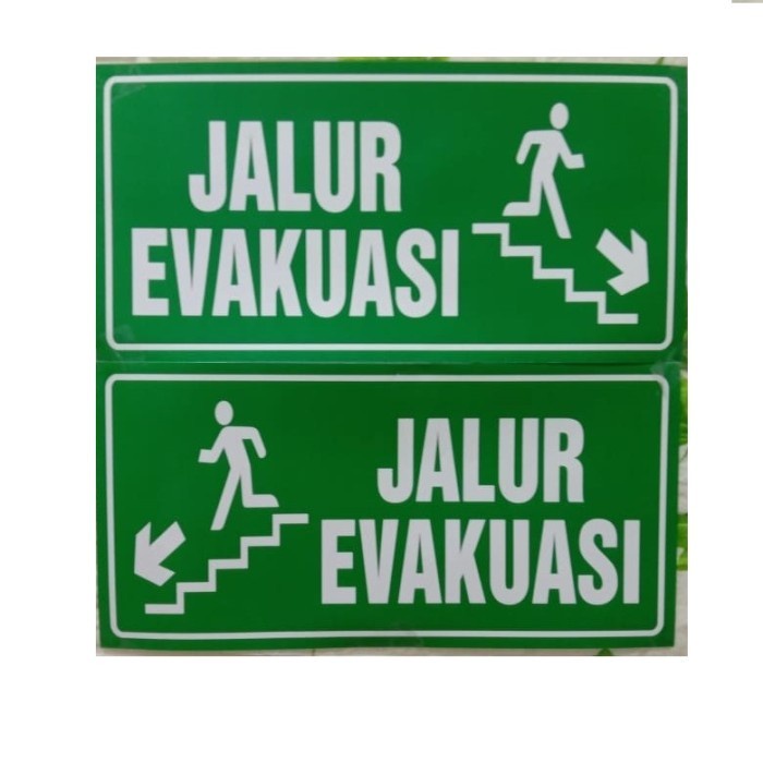 Jual sign stiker jalur evakuasi tangga / sign sticker rambu pintu darurat | Shopee Indonesia