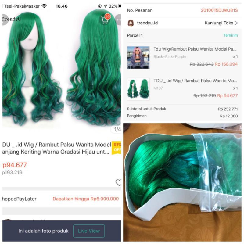 Jual Wig Hijau | Shopee Indonesia