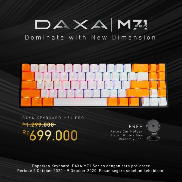 Jual Rexus Daxa M71 Pro RGB Wireless Mechanical Gaming Keyboard ...