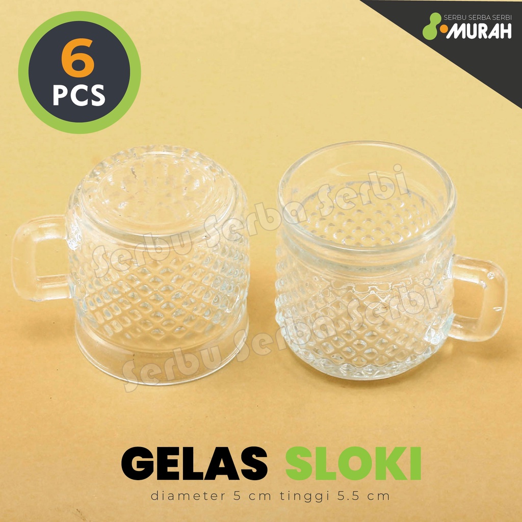 Jual SERBU MURAH - 6 PCS - GELAS SLOKI GAGANG EMBOSS TOTOL DUTCH - DT5 - Gelas Sloki Cangkir ...