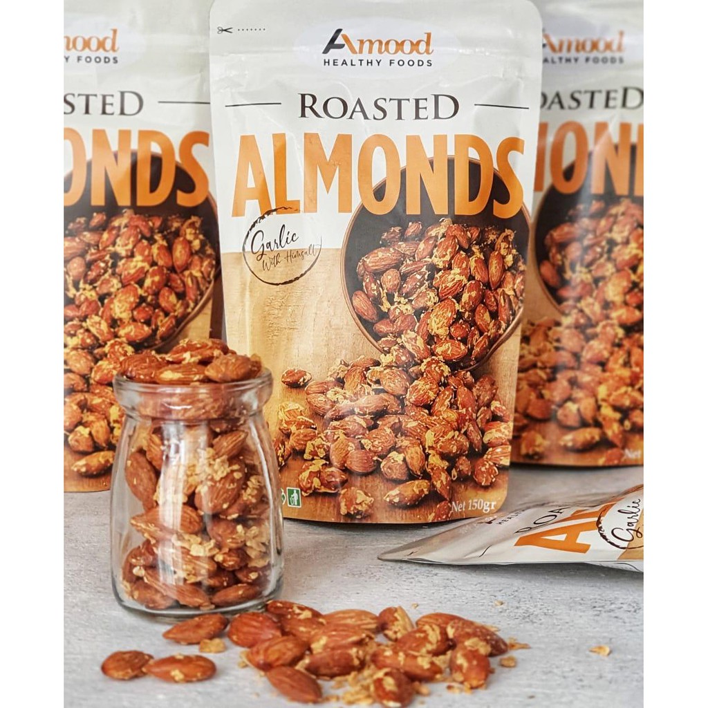 Jual KACANG ALMOND PREMIUM AmooD Roasted With Garlic & Himalayan Salt ...