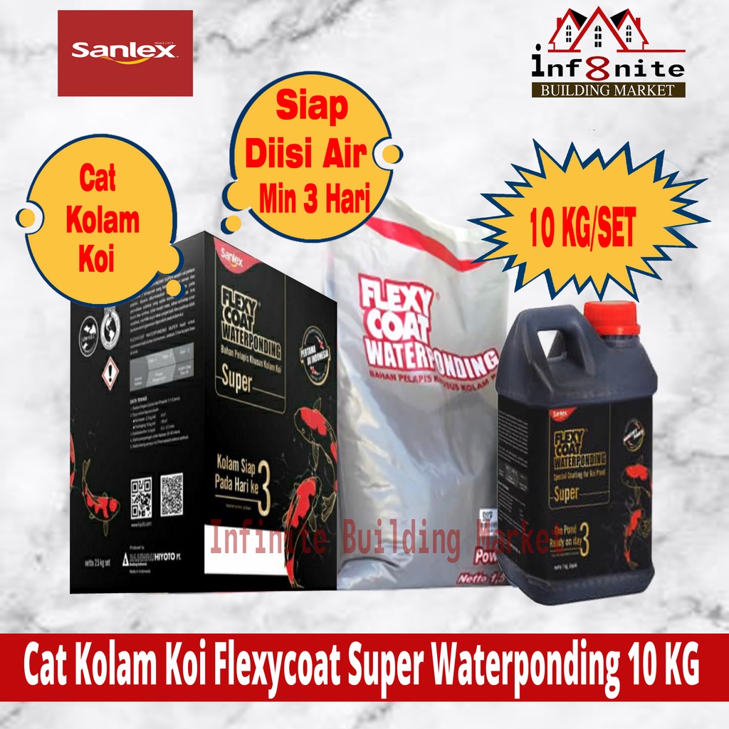 Jual Cat Kolam Koi Flexycoat Super Flexy Coat Waterponding 10 KG ...