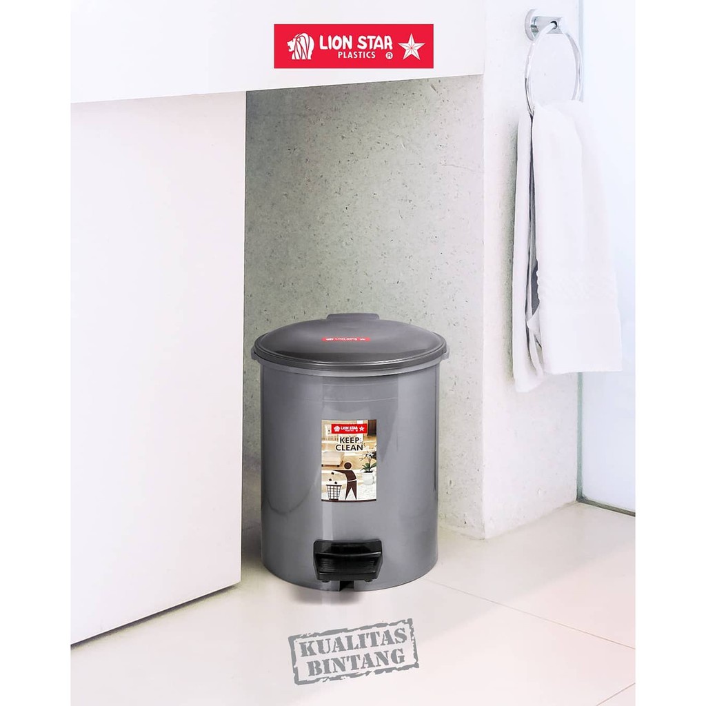 Jual Tempat Sampah 5 Liter tong sampah Kotak Sampah Lion Star C-12 Injak Bundar | Shopee Indonesia