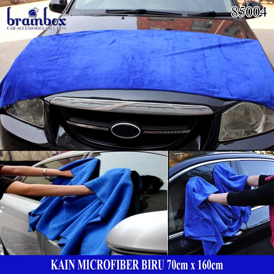 Jual HIGH QUALITY Kain Lap Microfiber Biru uk. 70x160 Kain Serap Air ...