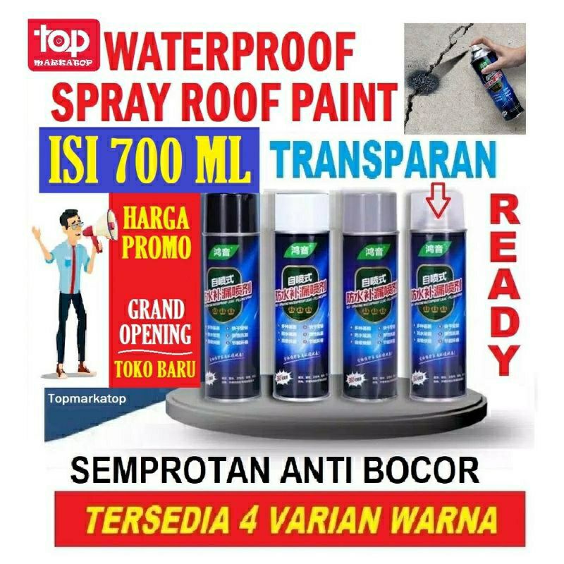 Jual Spray Anti Bocor Waterproof Pelapis Dinding Tembok Atap Plafon Cat ...