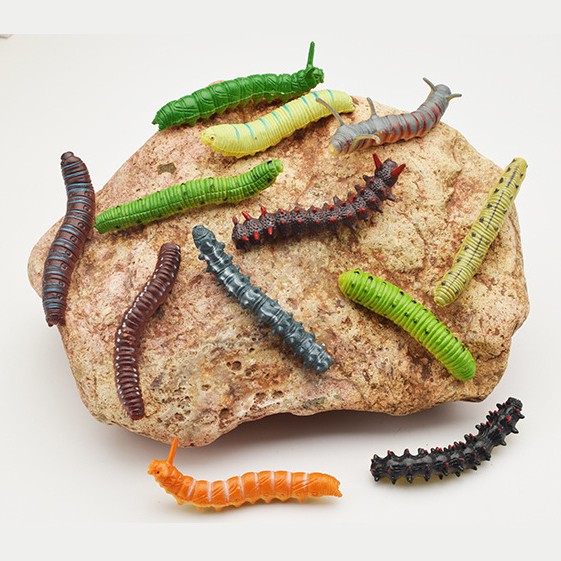 Jual UBUL 6cm acak ulat bulu caterpillar serangga mainan prank toys ...