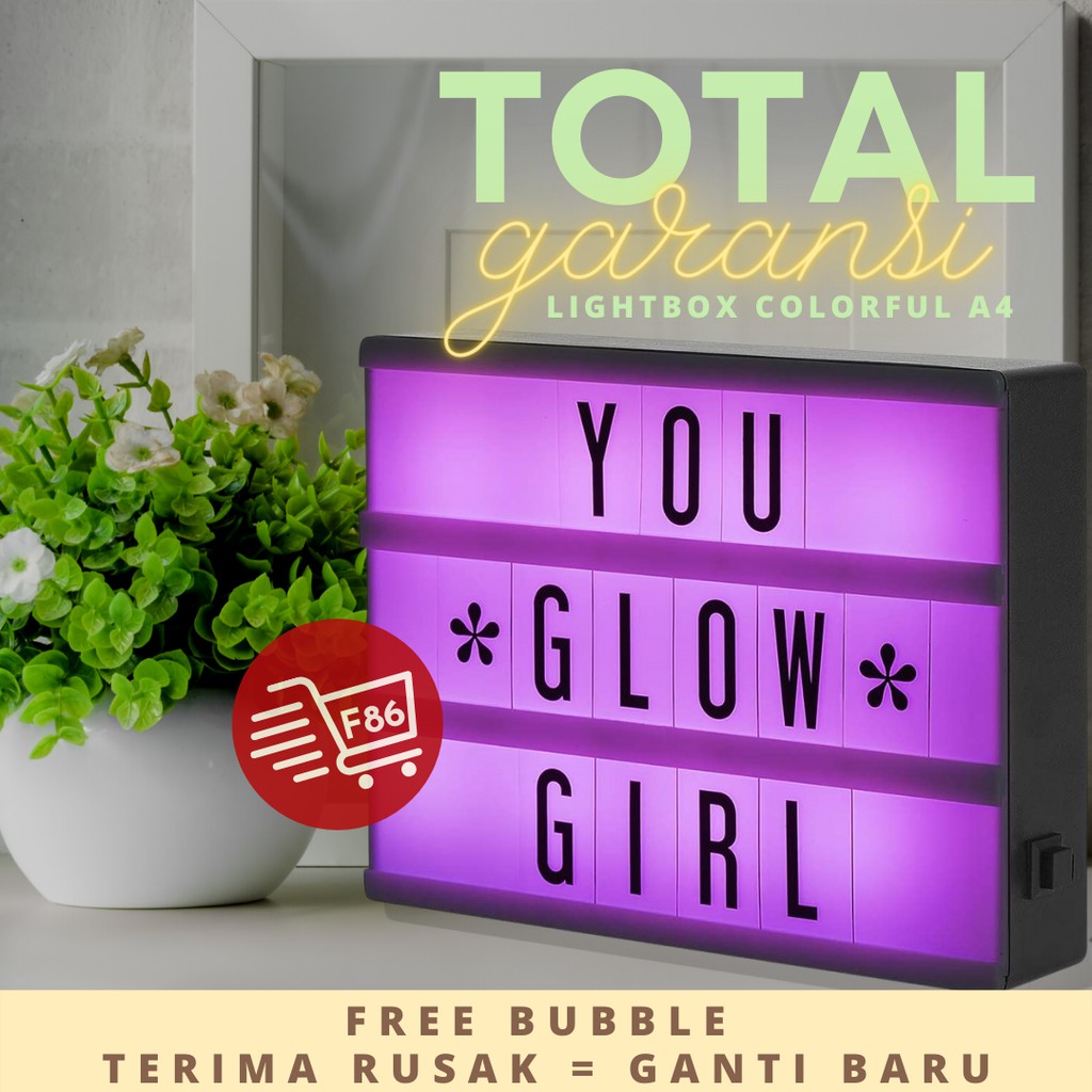 Jual Lampu Hias Letter Light Box Huruf A4 RGB Colorful / Cinematic Letter Box / DIY LED Cinema ...