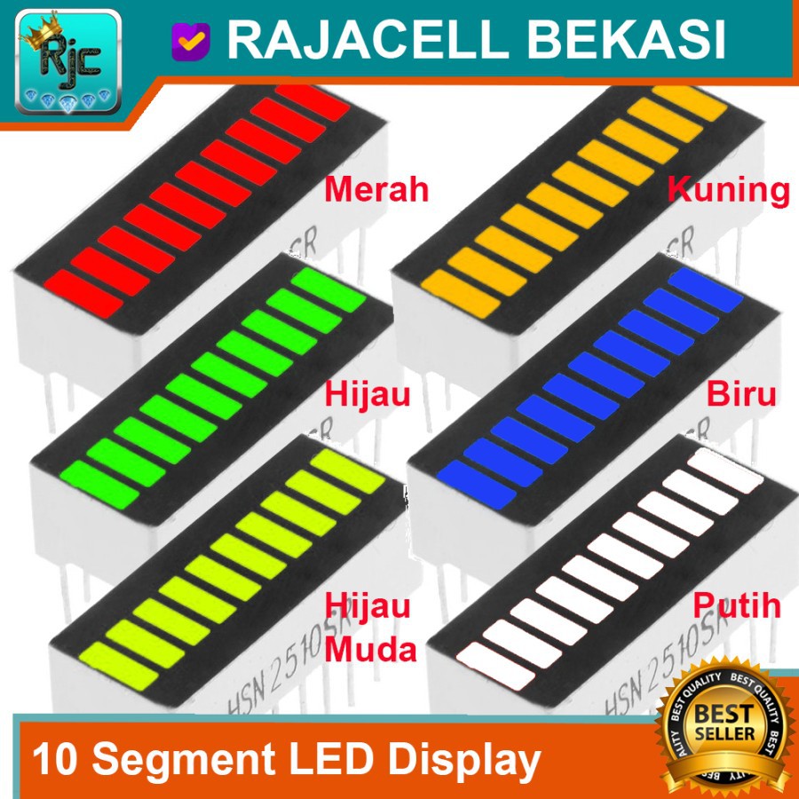 Jual Led Bar Bargraph 10 segment LED Display Indikator LED kotak DIP ...
