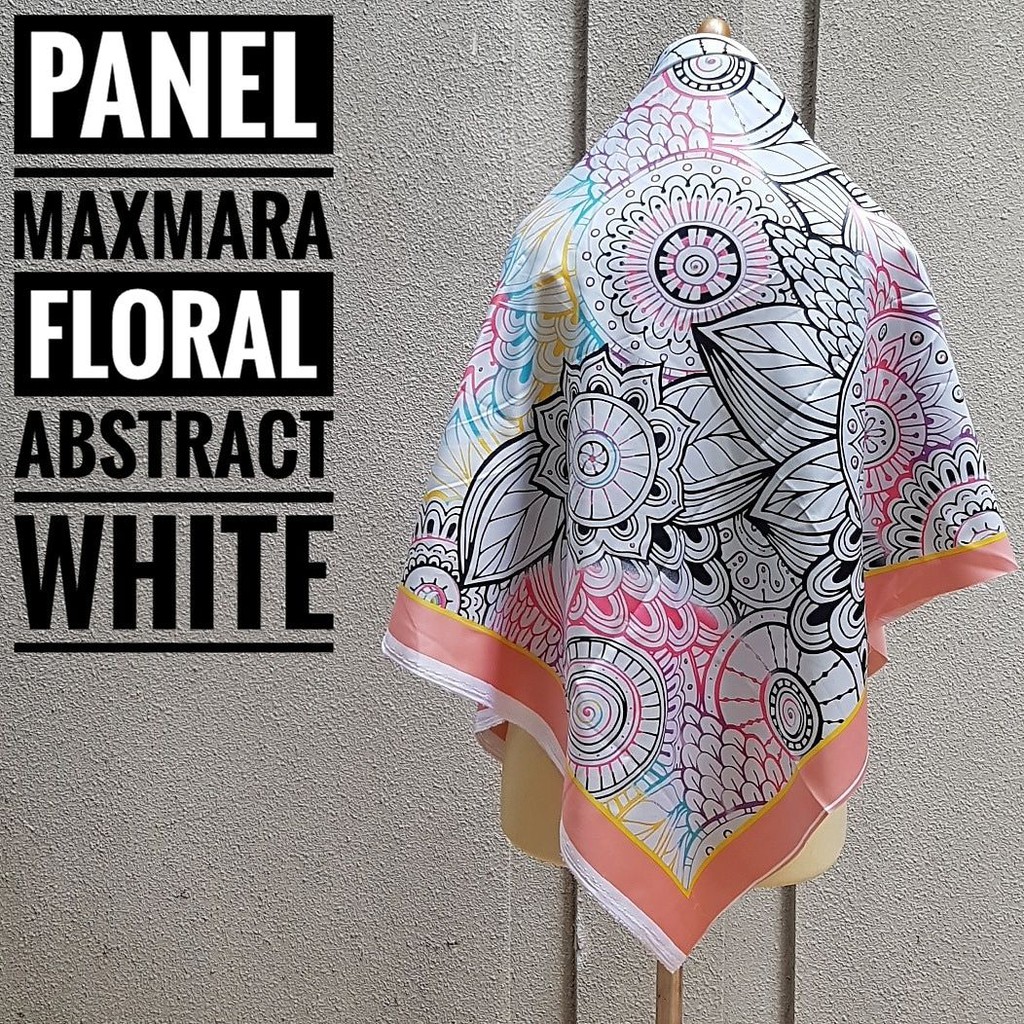 Jual Kain Panel Maxmara Floral Abstract White (1.15Mx1.15M) | Shopee ...