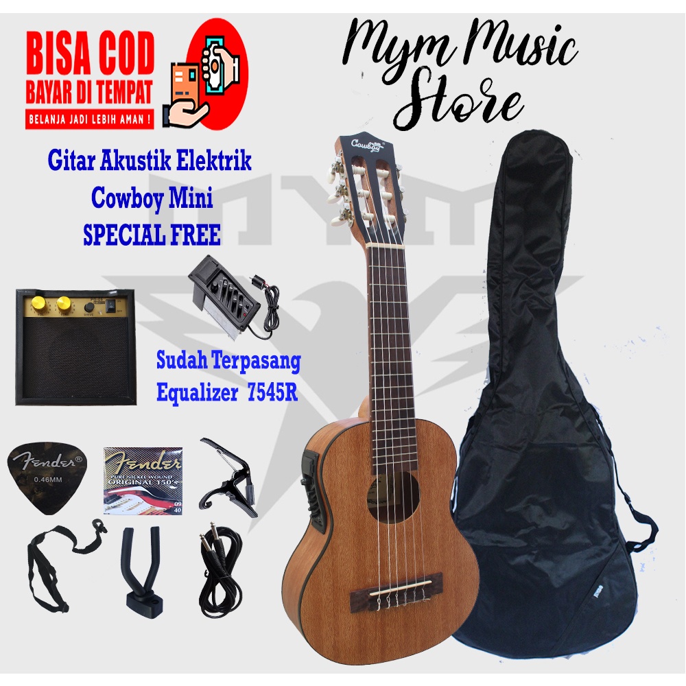Jual Gitarlele/Gitar mini Akustik Elektrik Original Cowboy | Shopee ...