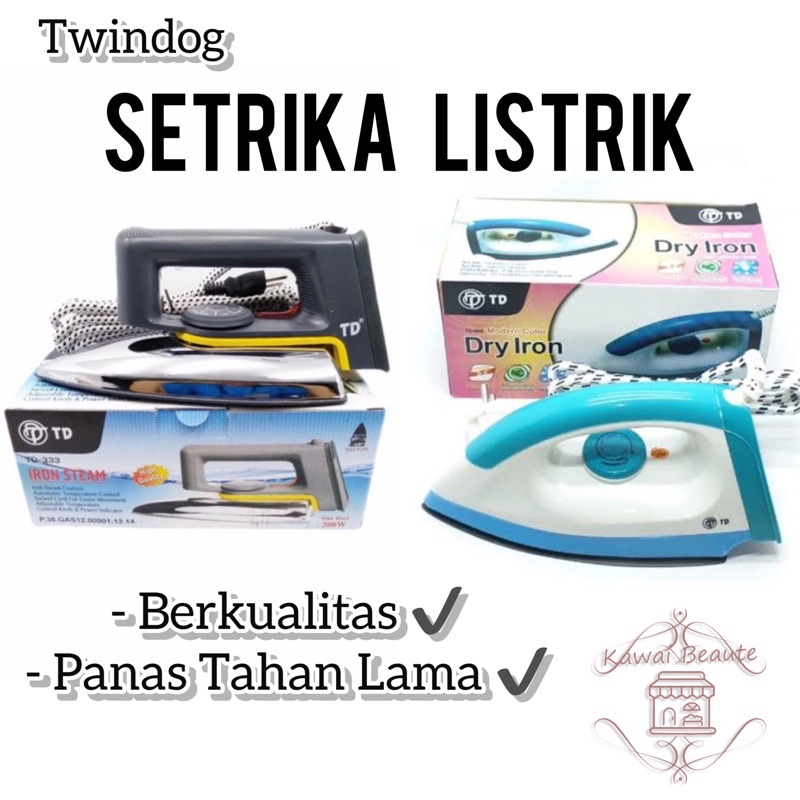 Jual Setrika Baju listrik TD-666/ TD-333 TwinDog (dry iron) | Shopee ...