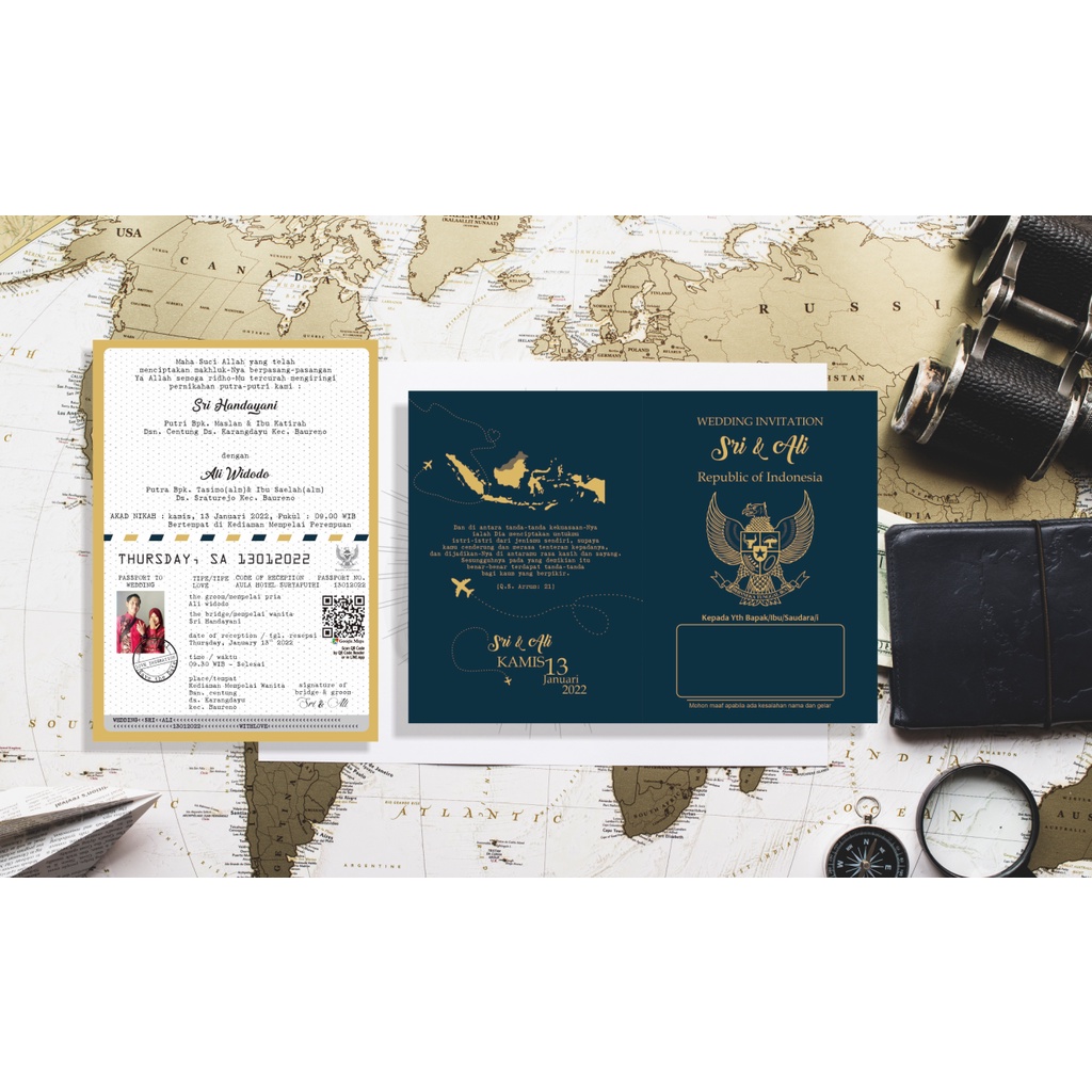 Jual UNDANGAN PASSPORT UNDANGAN BUKU NIKAH UNDANGAN RUSTIC VINTAGE ...