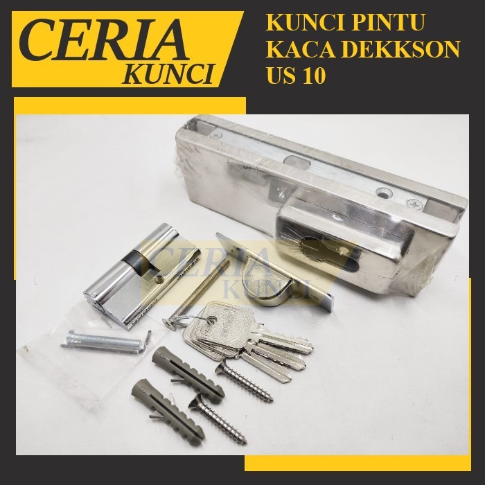Jual Kunci Pintu Kaca Tempered Dekkson US 10 Patch Fitting Corner Lock US10 | Shopee Indonesia
