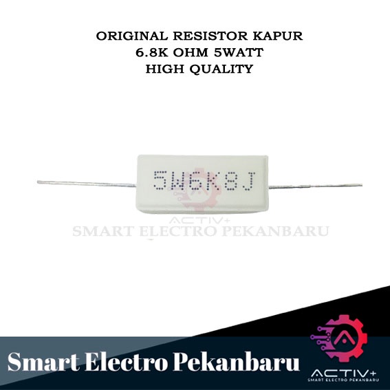 Jual ORIGINAL RESISTOR KAPUR 6K8 OHM 5 Watt 6.8K OHM - R 6K8ohm 5Watt RESISTOR BATU 6800 OHM 5 W ...