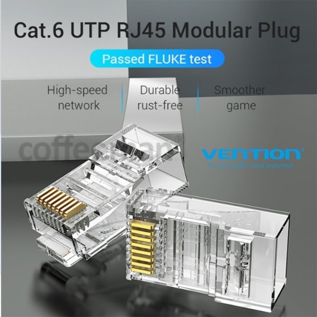 Jual Vention Konektor RJ45 Cat6 UTP Modular Gigabit Jack Plug Connector ...