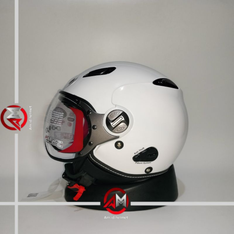 Jual HELM KYT ELSICO SOLID WHITE KYT HELM ELSICO POLOS PUTIH HALF FACE ...